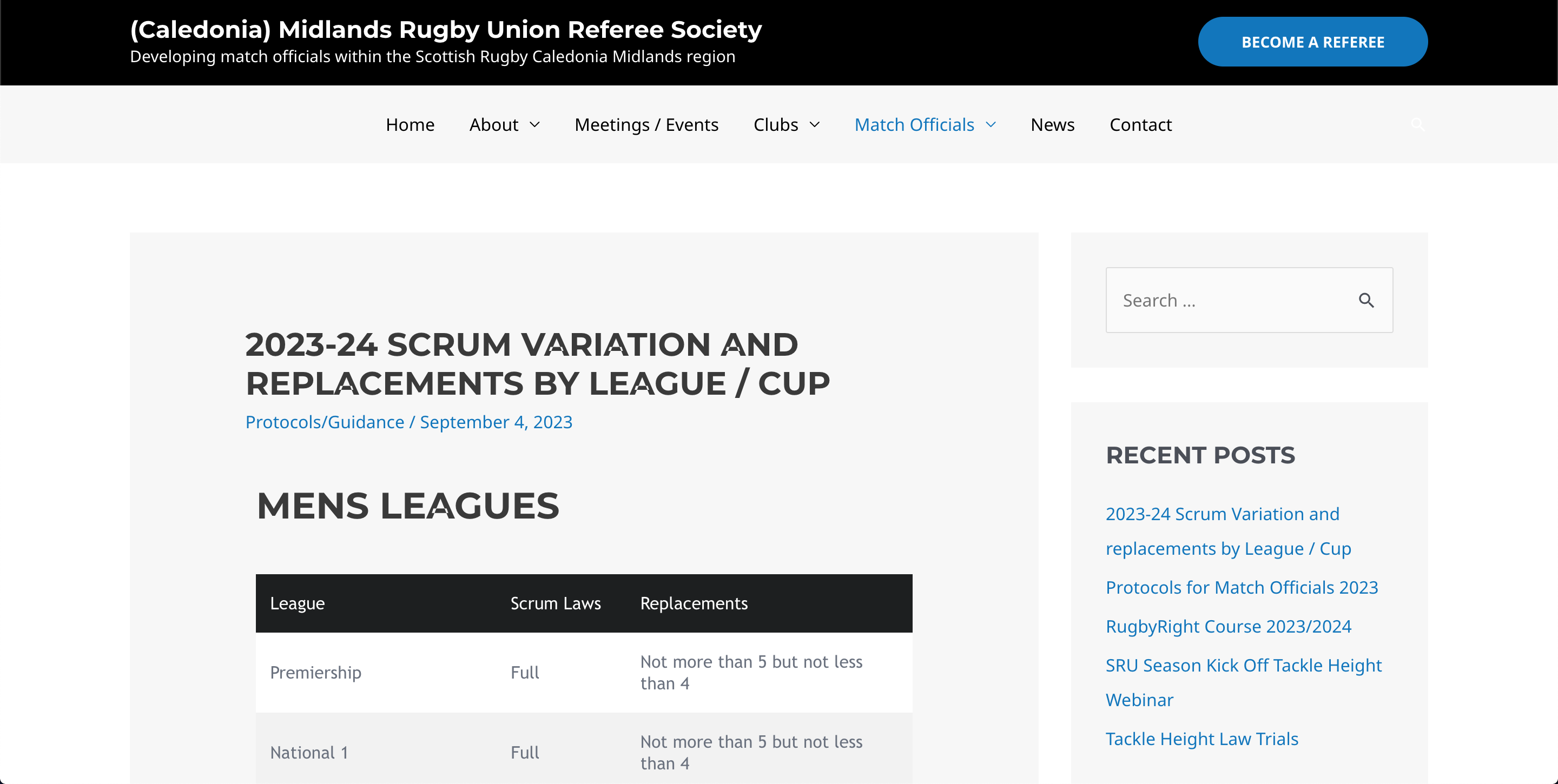 2023-24 Scrum Variation and replacements by League / Cup - (Caledonia ...